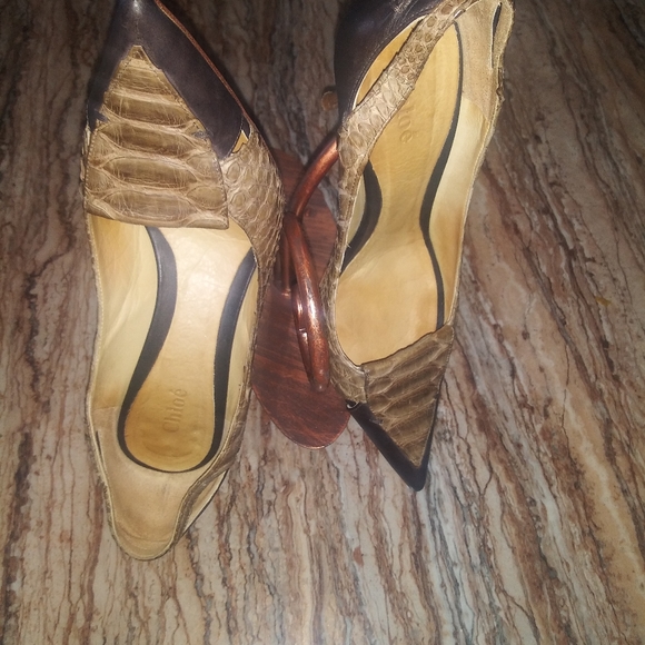 used | Shoes | Python Heels Chloe Beige Size 37 | Poshmark